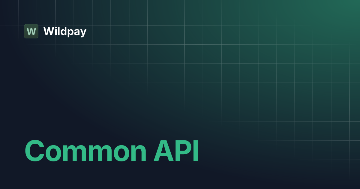 Common API | Wildpay